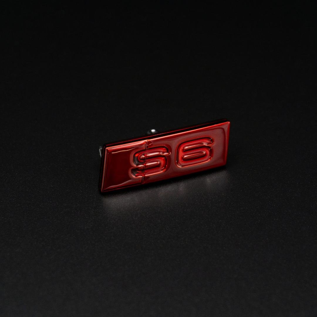 Audi S6 A6 4G C7 Lenkrad Emblem Rot Plakette Schriftzug Logo 4G041968 ...